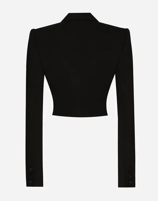 Dolce & Gabbana Short Double-breasted Wool Gabardine Tuxedo Jacket Blazers Wool