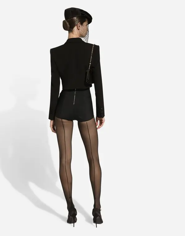 Dolce & Gabbana Short Double-breasted Wool Gabardine Tuxedo Jacket Blazers Wool