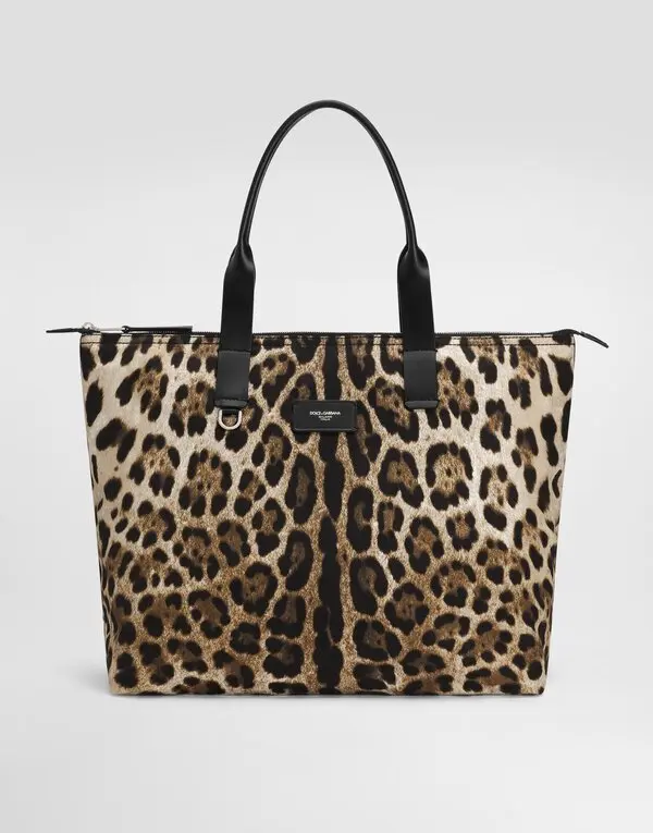 Dolce & Gabbana Nylon Shopper Shoppers Animal