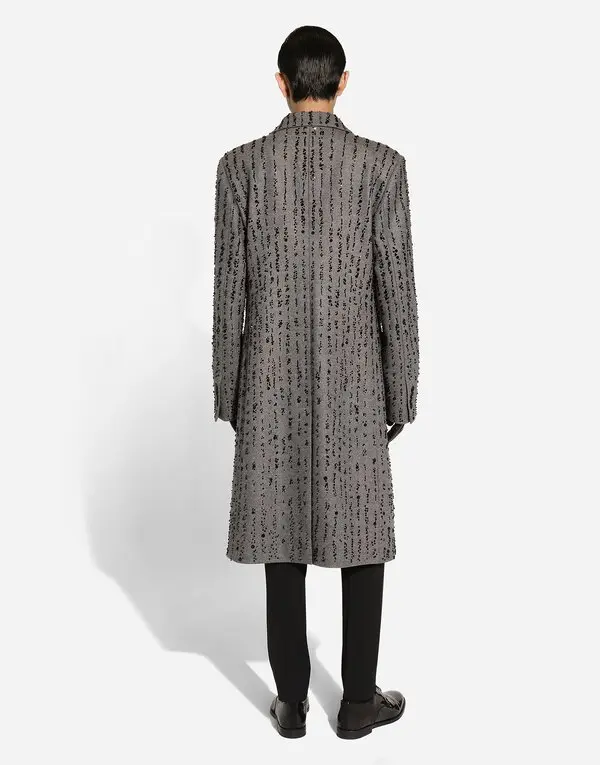 Dolce & Gabbana Double-breasted Embroidered Wool Coat