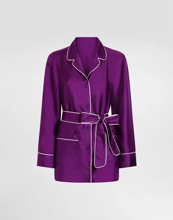 Dolce & Gabbana Silk Twill Vanity Shirt Shirts And Tops - Purple