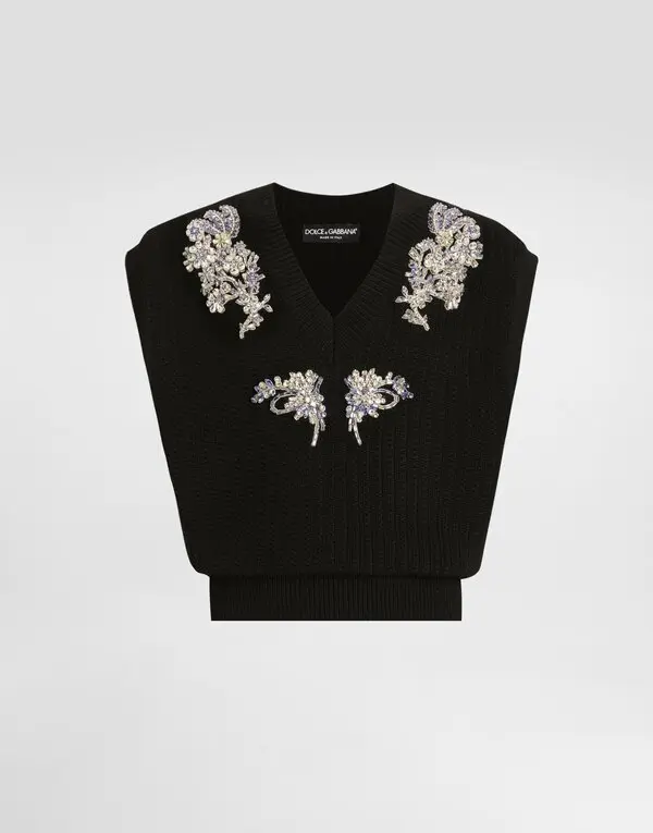 Dolce & Gabbana Cable-knit Wool Vest Sweaters And Cardigans