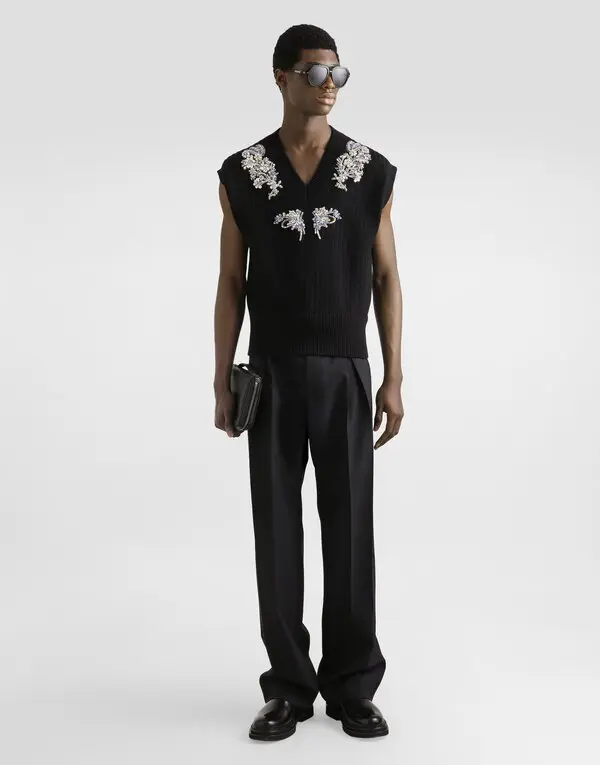 Dolce & Gabbana Cable-knit Wool Vest Sweaters And Cardigans