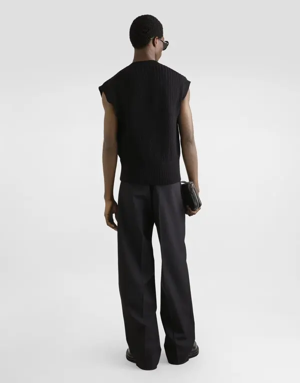 Dolce & Gabbana Cable-knit Wool Vest Sweaters And Cardigans