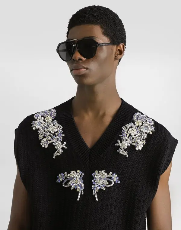 Dolce & Gabbana Cable-knit Wool Vest Sweaters And Cardigans