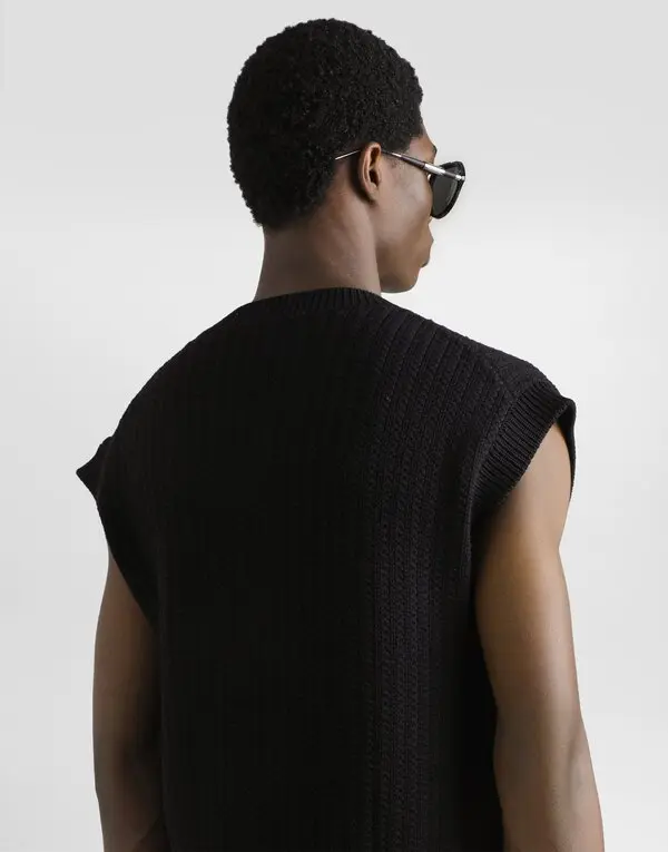 Dolce & Gabbana Cable-knit Wool Vest Sweaters And Cardigans