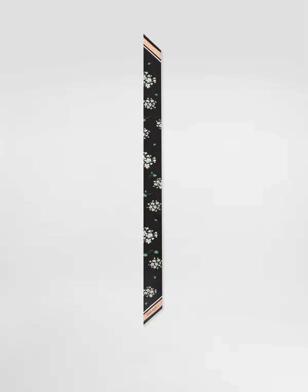 Dolce & Gabbana 6x100 Geranium-print Silk Twill Bandeau Scarves And Silks - Multicolor