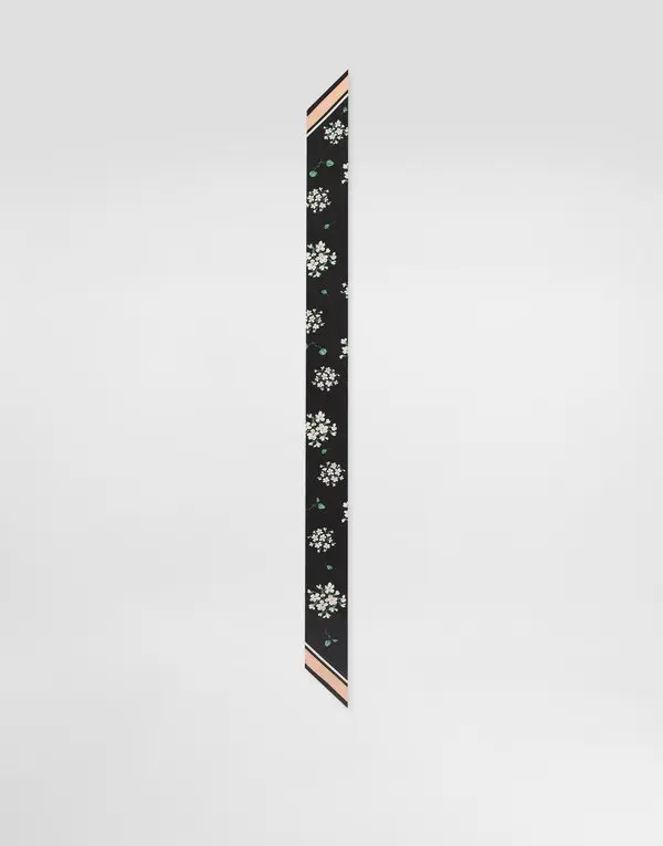 Dolce & Gabbana 6x100 Geranium-print Silk Twill Bandeau Scarves And Silks - Multicolor