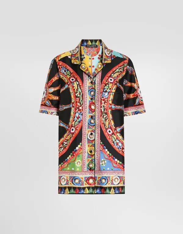 Dolce & Gabbana Carretto-print Silk Twill Shirt - Multicolor