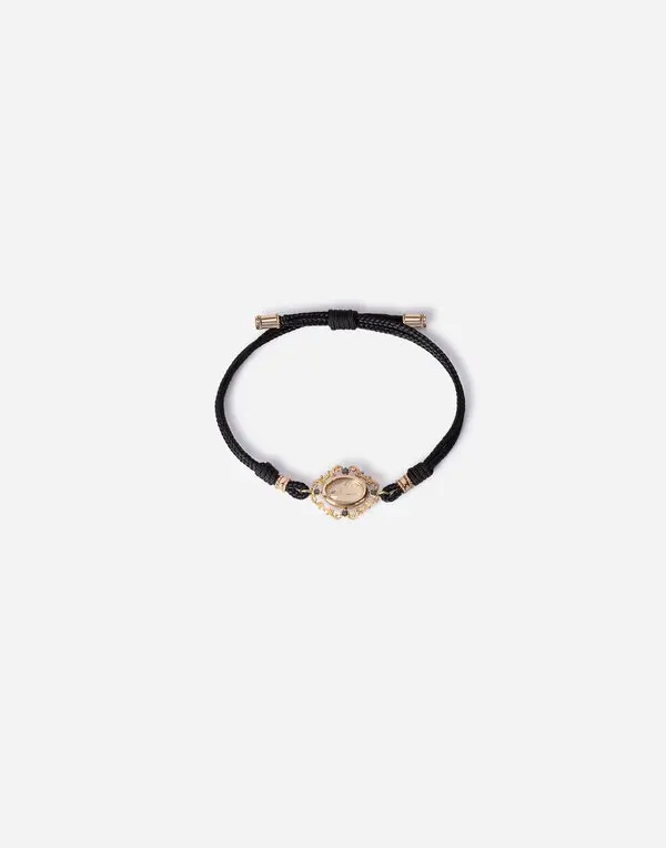 Dolce & Gabbana Sicily Bracelet Fabric With A Pendant In 18 Carat Yellow - Gold