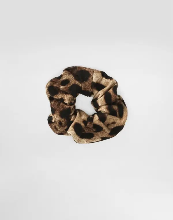Dolce & Gabbana Leopard- Interlock Scrunchie Accessories Animal