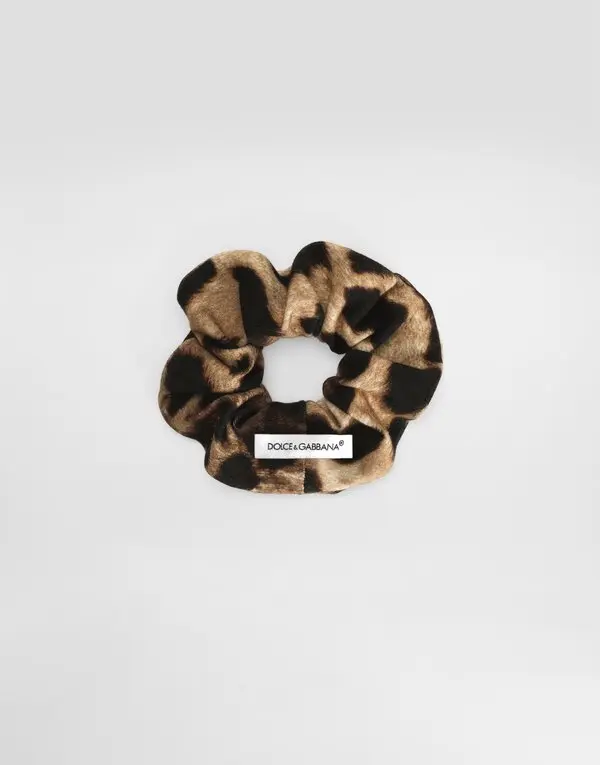 Dolce & Gabbana Leopard- Interlock Scrunchie Accessories Animal