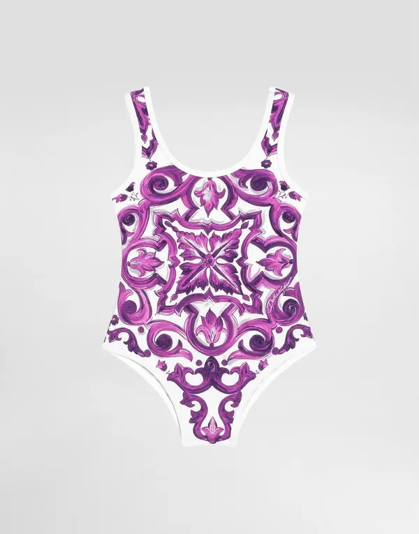 Dolce & Gabbana Majolica-print One-piece Swimsuit Beachwear - Multicolor