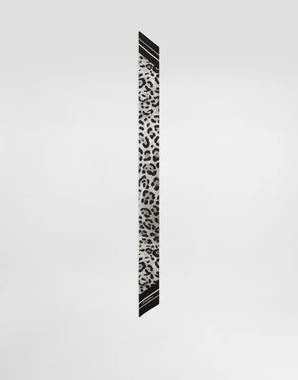 Dolce & Gabbana Leopard- Twill Headscarf Scarves And Silks - Print
