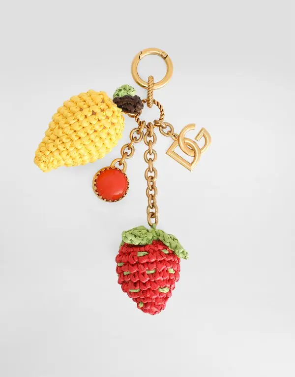 Dolce & Gabbana Metal And Rafia Keychain