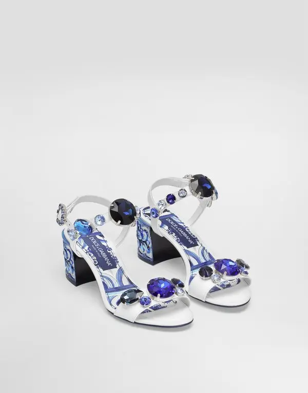 Dolce & Gabbana Embellished Patent Leather Sandals
