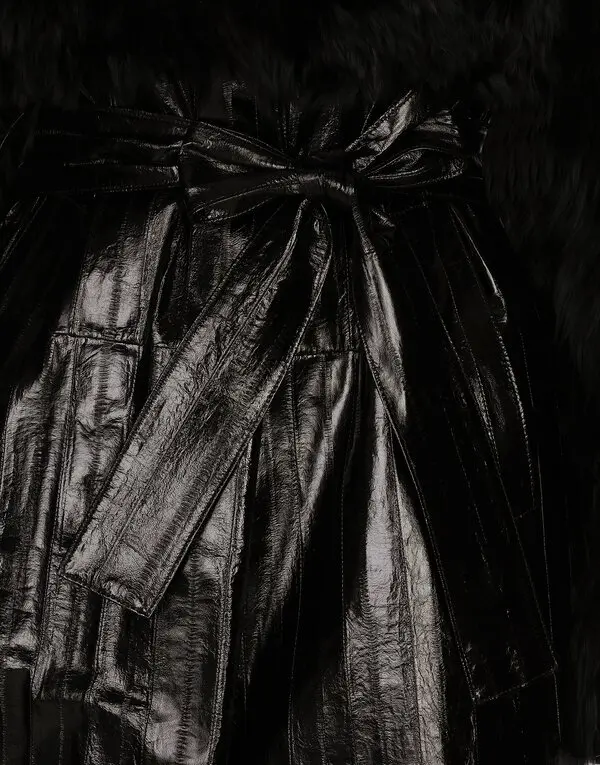 Dolce & Gabbana Alpaca And Eel Skin Belted Coat
