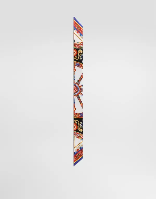 Dolce & Gabbana 6x100 Carretto-print Silk Twill Bandeau Scarves And Silks - Multicolor
