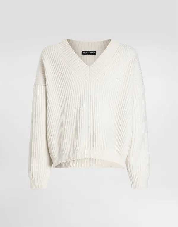 Dolce & Gabbana Sweater With Sequins Sweaters And Cardigans