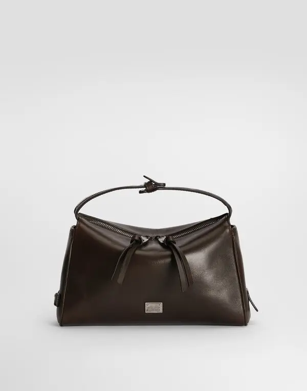 Dolce & Gabbana Vittoria Tempesta Calfskin Bag Crossbody Bags - Brown