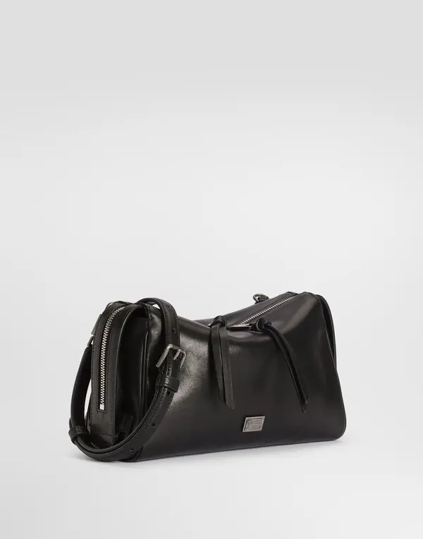 Dolce & Gabbana Vittoria Tempesta Calfskin Shoulder Bag - Black
