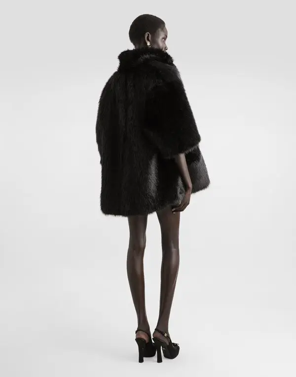 Dolce & Gabbana Faux Fur Jacket Coats And Jackets