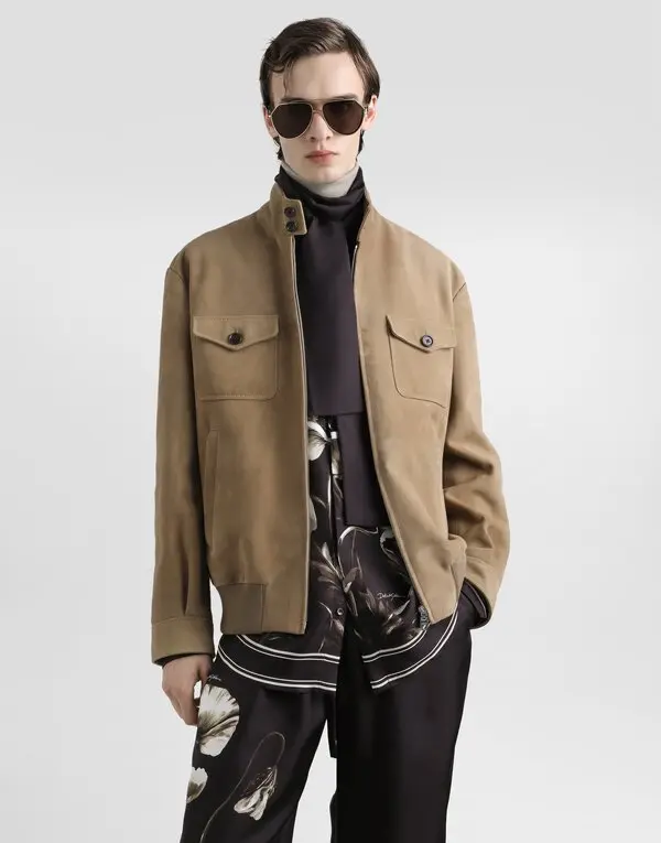 Dolce & Gabbana Suede Jacket Coats And Jackets