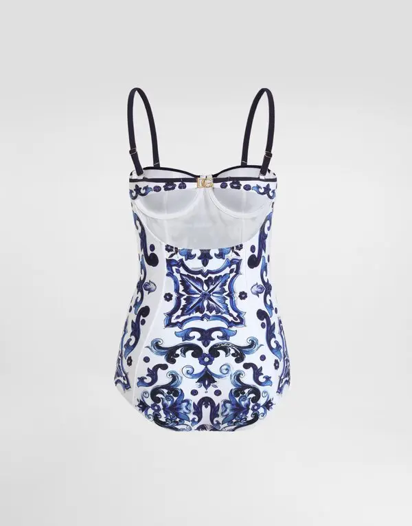 Dolce & Gabbana Majolica- One-piece Swimsuit - Print