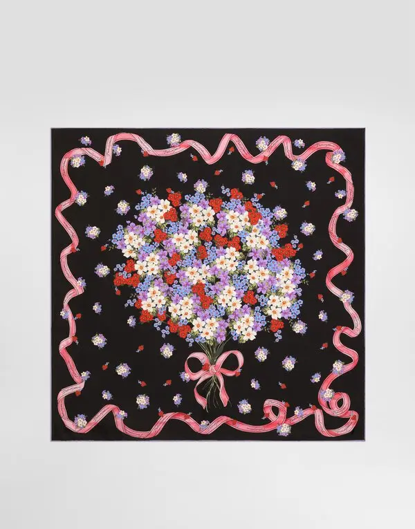 Dolce & Gabbana Small Floral-print Silk Twill Scarf 70x70 Scarves And Silks - Multicolor