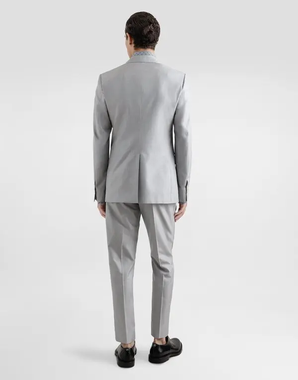 Dolce & Gabbana Deconstructed Single-breasted Silk Suit Suits And Blazers Gray