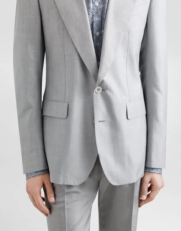 Dolce & Gabbana Deconstructed Single-breasted Silk Suit Suits And Blazers Gray
