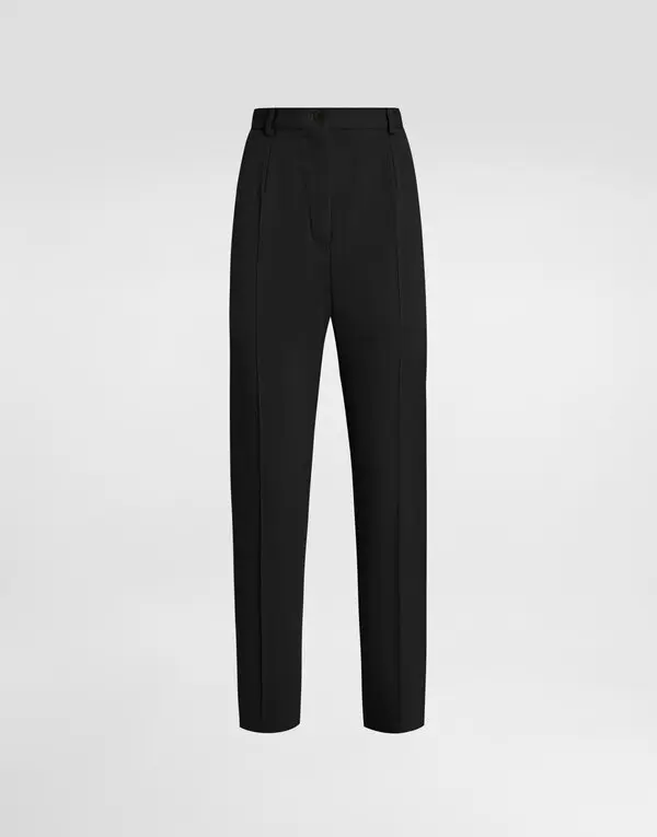 Dolce & Gabbana Wool Gabardine Trousers Pants And Shorts - Black