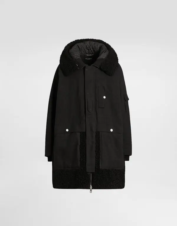 Dolce & Gabbana Waxed Long Down Jacket Coats And Jackets