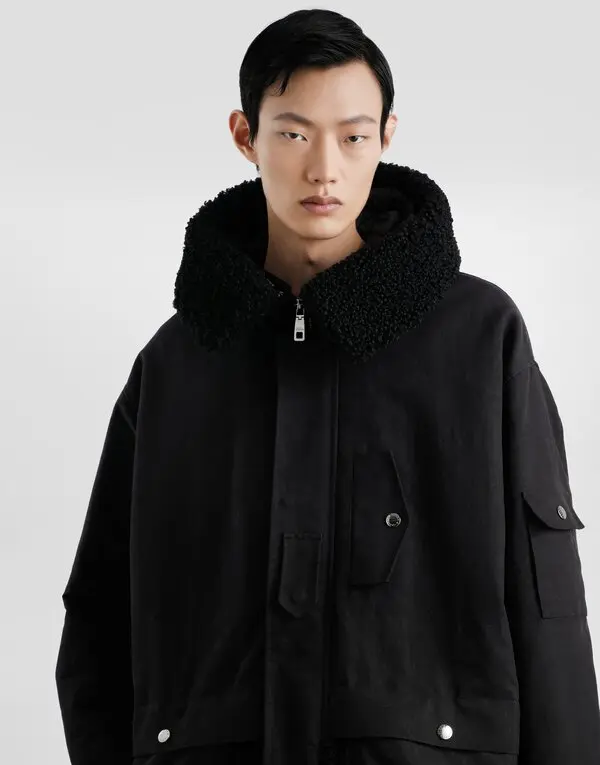 Dolce & Gabbana Waxed Long Down Jacket Coats And Jackets