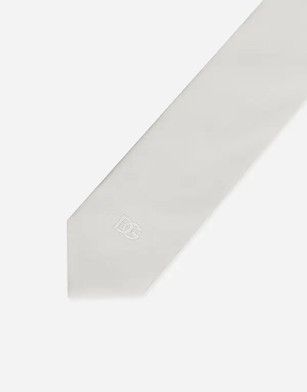 Dolce & Gabbana Silk Dg Logo Neck Tie - White