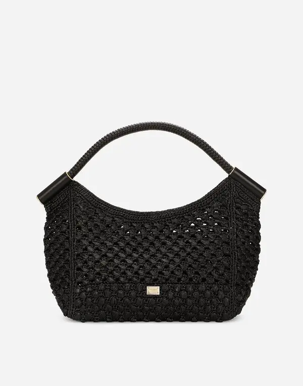 Dolce & Gabbana Sicily Handbag In Raffia Crochet And Calfskin