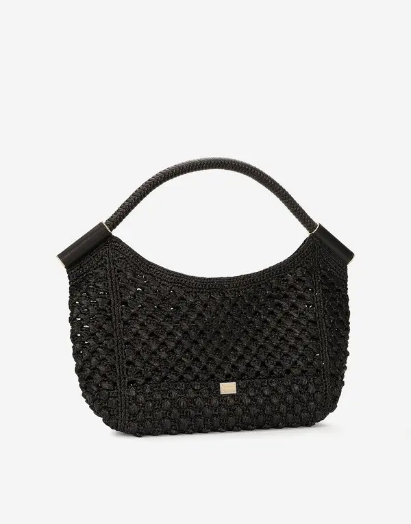 Dolce & Gabbana Sicily Handbag In Raffia Crochet And Calfskin