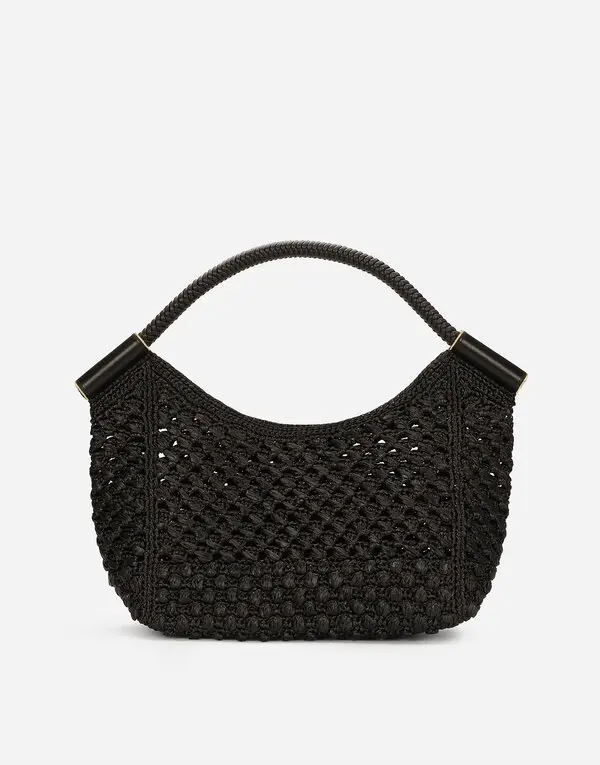 Dolce & Gabbana Sicily Handbag In Raffia Crochet And Calfskin