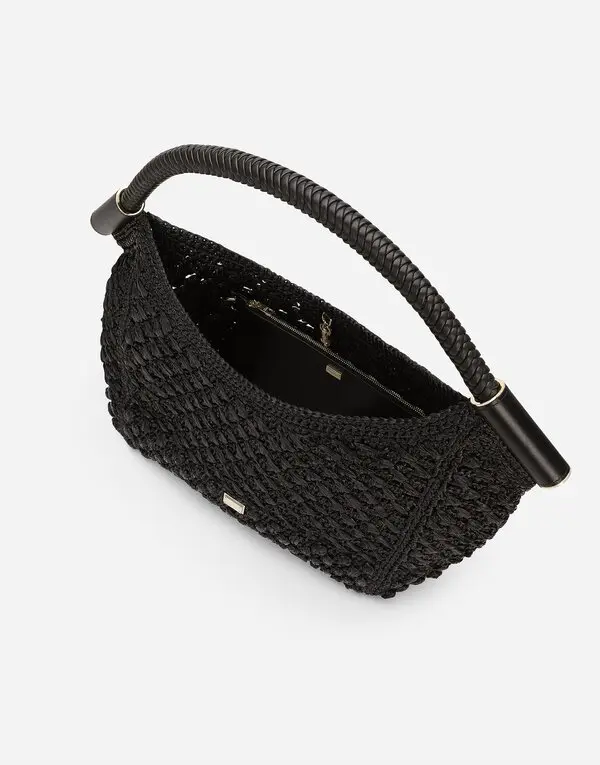 Dolce & Gabbana Sicily Handbag In Raffia Crochet And Calfskin