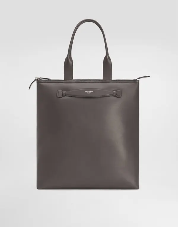 Dolce & Gabbana Calfskin Nappa Leather Shopper Shoppers Leather - Grey