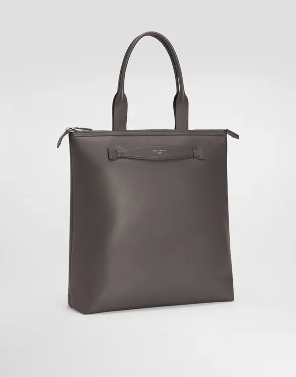 Dolce & Gabbana Calfskin Nappa Leather Shopper - Grey