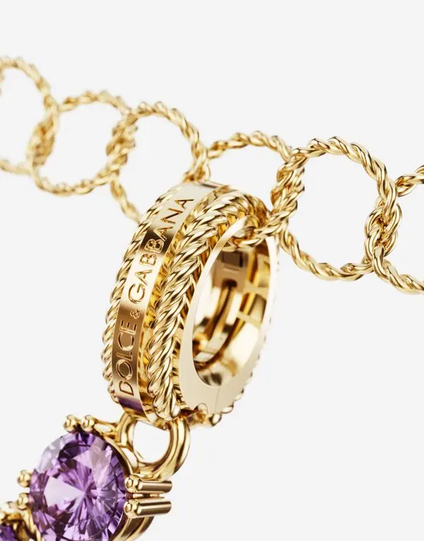 Dolce & Gabbana Alphabet Charm In 18-karat With Multicolored Gemstones