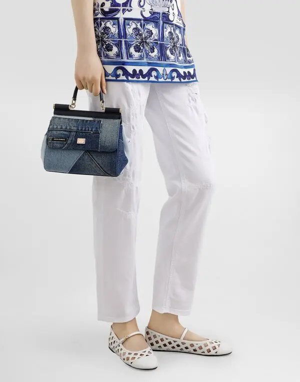 Dolce & Gabbana Small Sicily Bag In Patchwork And Calfskin Handbags