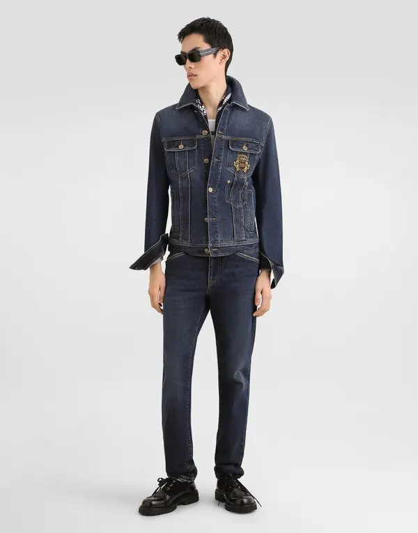 Dolce & Gabbana Denim Jacket With Logo Patch� Denim Multi-colored