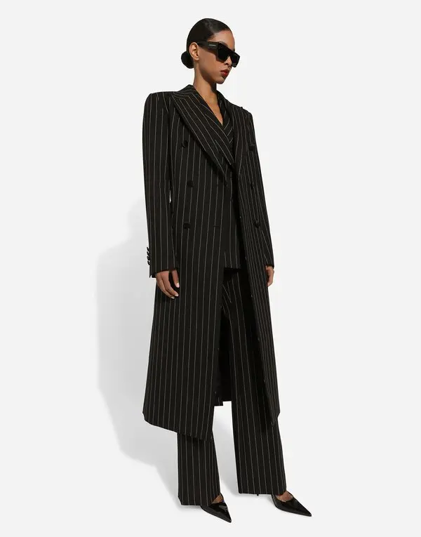 Dolce & Gabbana Double-breasted Pinstripe Wool Turlington Jacket Blazers