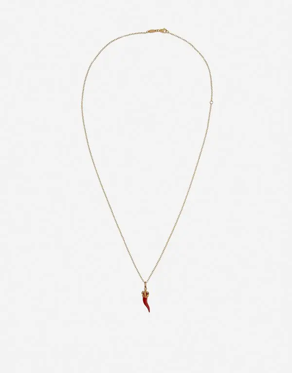 Dolce & Gabbana Good Luck Necklace Enamelled 18 Carat Yellow Necklaces Metal - Gold