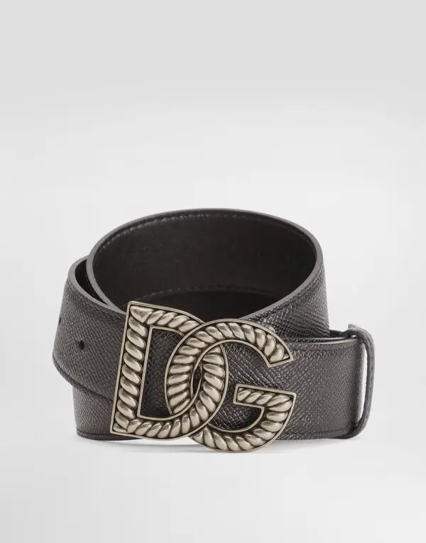 Dolce & Gabbana Alpine Print Calfskin Belt