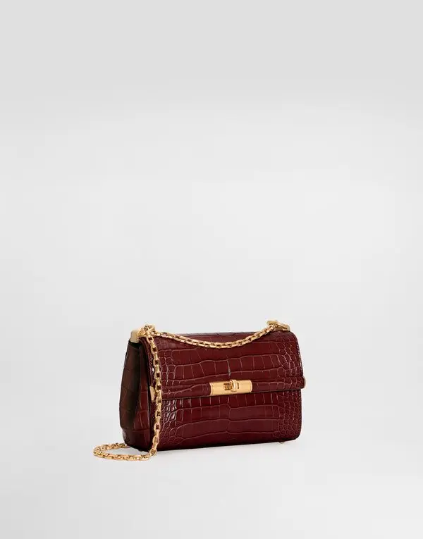 Dolce & Gabbana Marlene City Mini Bag In Polished Alligator Collection