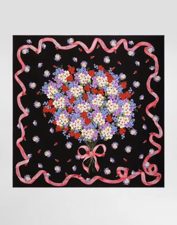Dolce & Gabbana Small Floral-print Silk Twill Scarf 90x90 Scarves And Silks - Multicolor