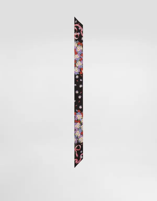 Dolce & Gabbana Small Floral-print Silk Twill Bandeau 6x100 Scarves And Silks - Multicolor